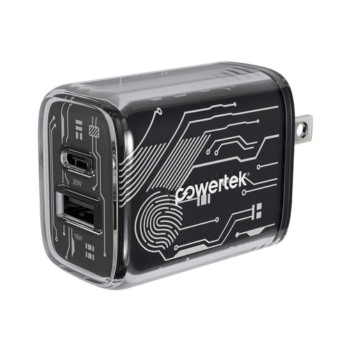 Powertek Cleartek 20W Dual-Port Wall Charger (USB-A & USB-C) – Liquipel