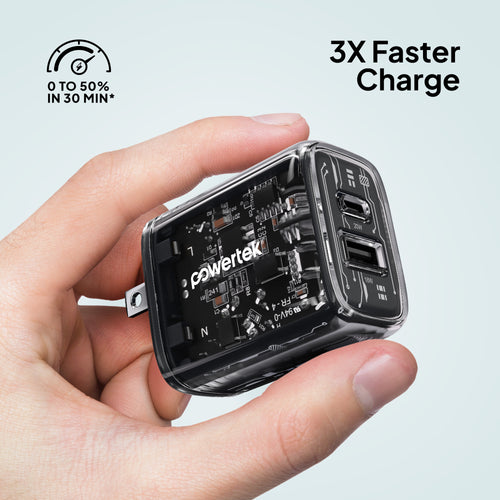 Powertek Cleartek 20W Dual-Port Wall Charger (USB-A & USB-C) – Liquipel