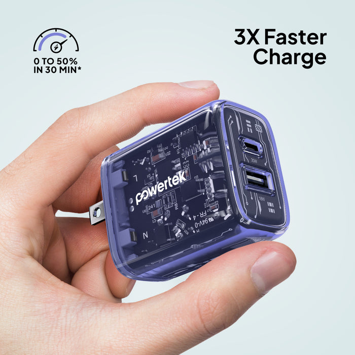 Powertek Cleartek 20W Dual-Port Wall Charger (USB-A & USB-C) – Liquipel